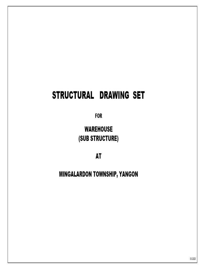 SUB STRU OF WAREHOUSE(MINGALARDON) | PDF | Building Materials | Materials