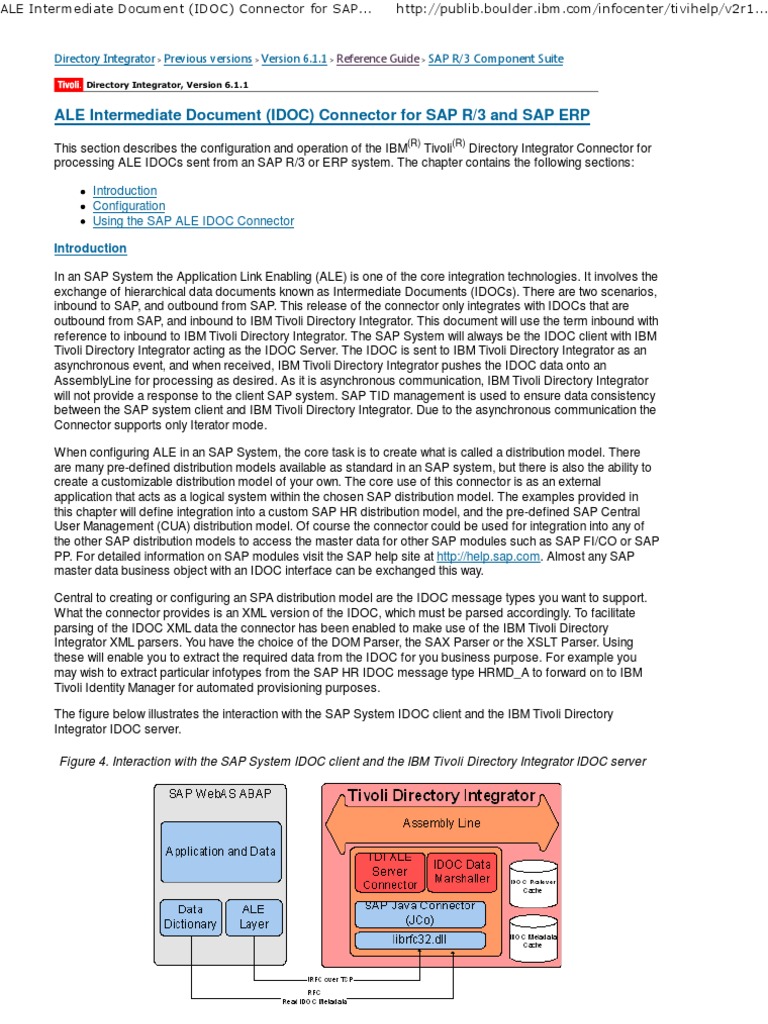 Ale Intermediate Document Idoc Connector For Sap R 3 And Sap Erp Pdf Xml Schema Xml