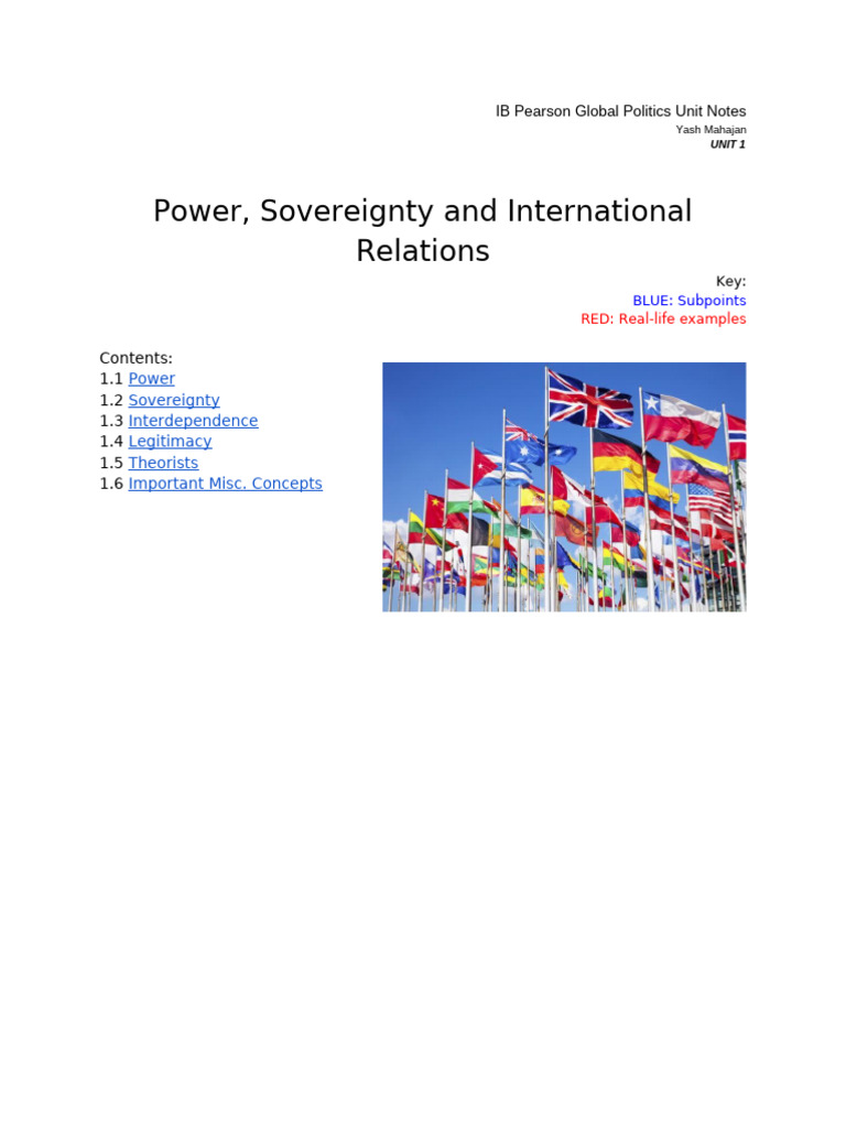 1 - Power, Sovereignty and International Relations | PDF ...