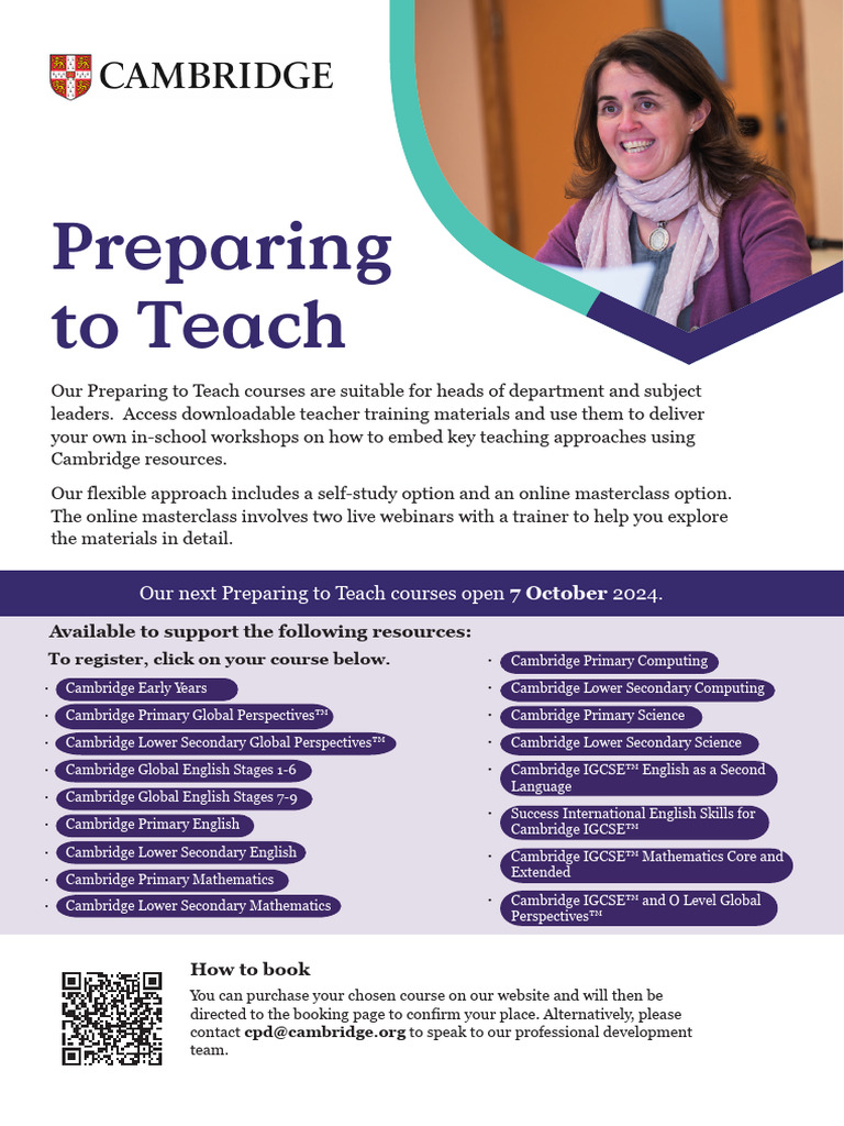 Preparing To Teach October Flyer-1 | PDF | Teachers | Learning