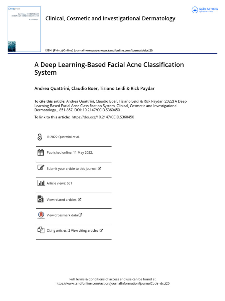 Deep Learning for Acne Classification | PDF | Image Segmentation | Deep Learning