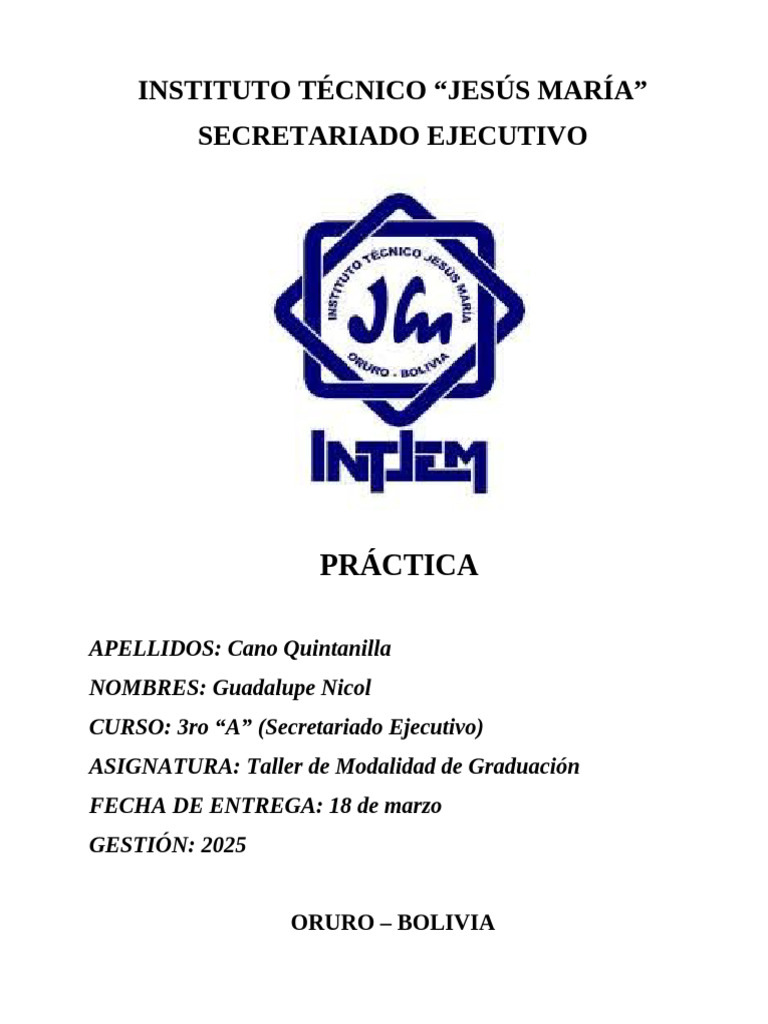 Práctica de Graduación 3ro A - Secretariado | PDF