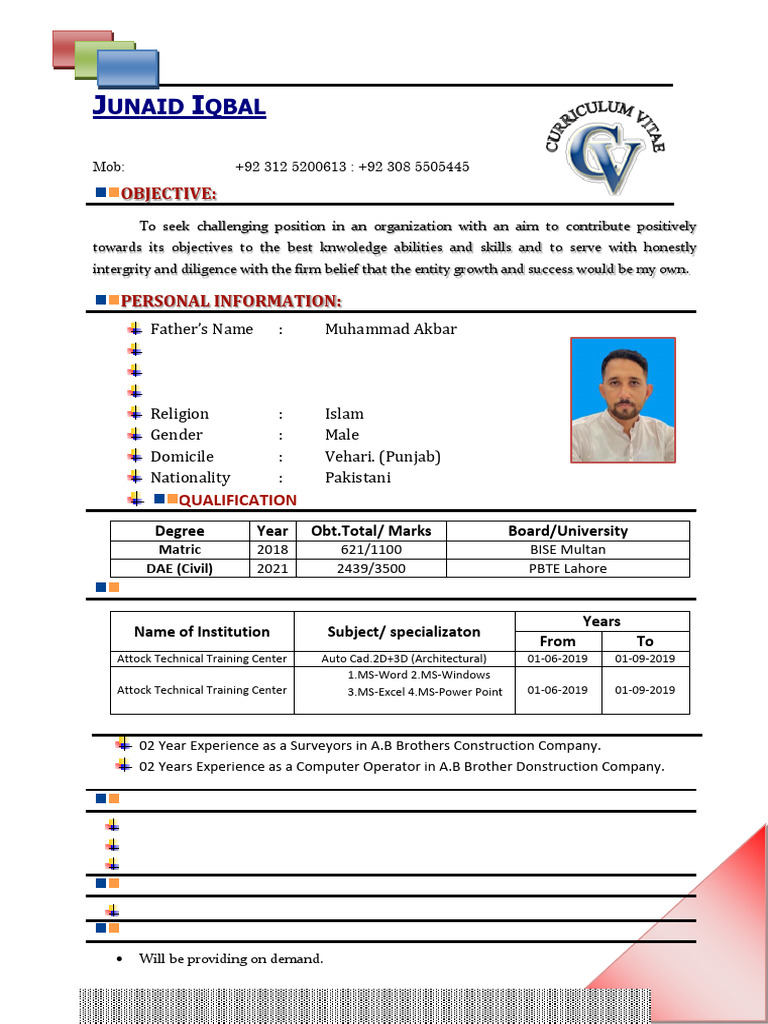 Junaid Iqbal cv | PDF