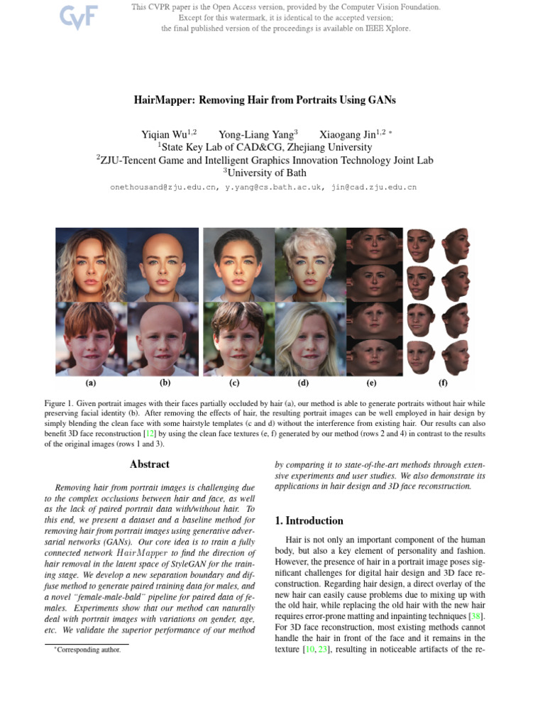 Hair Removal from Portraits with GANs | PDF | Data Compression | Artificial Intelligence