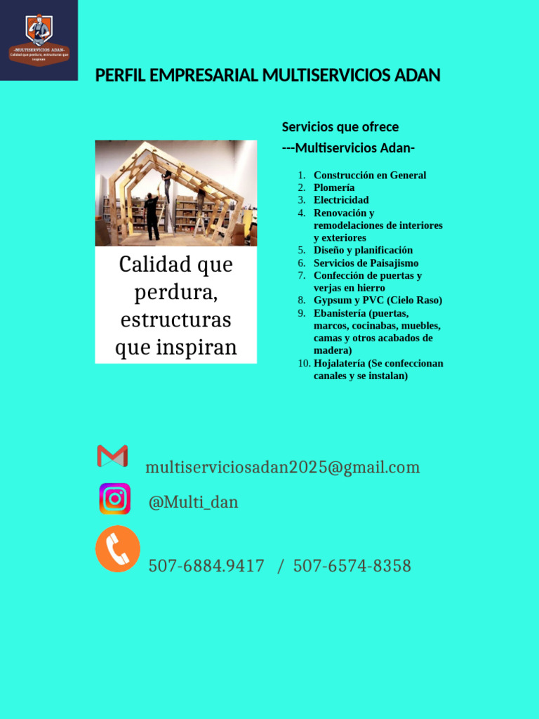 Perfil Empresarial MULTISERVICIOS ADAN | PDF