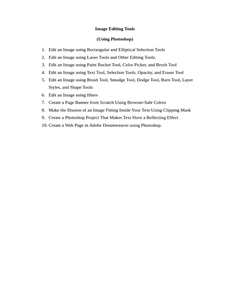 Image Editing Tools | PDF