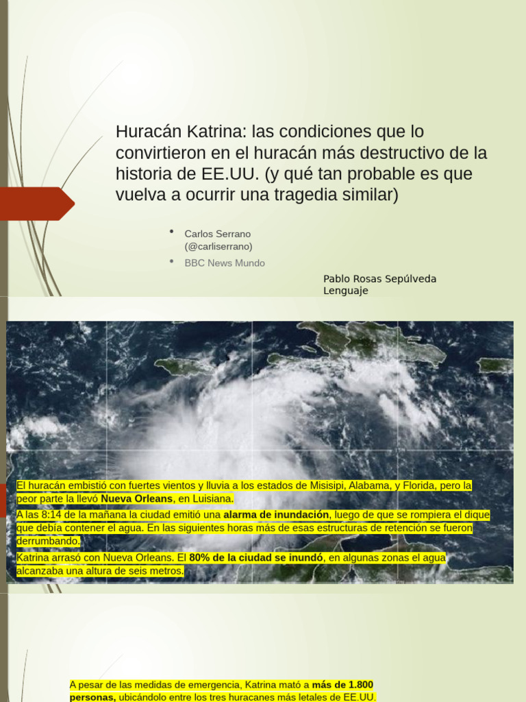 Huracán Katrina | PDF | Huracan Katrina | Ciclones tropicales