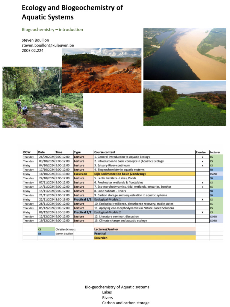 Prof. Steven Ecology Biogeochem Aquat Systems | PDF | Weathering ...