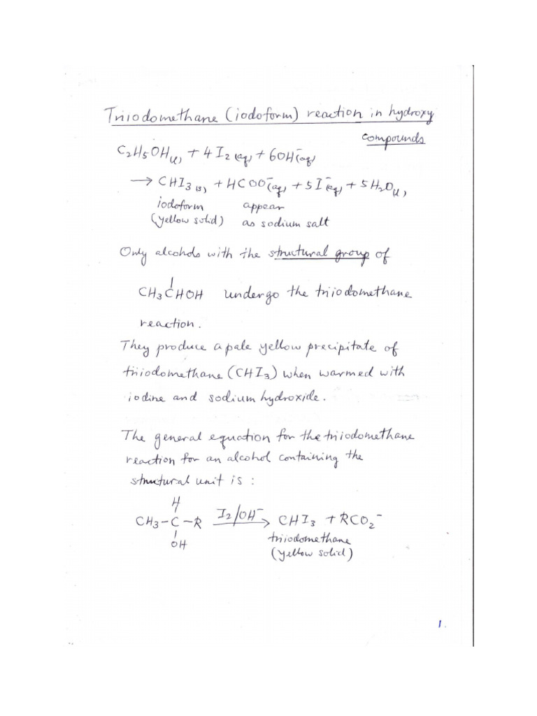 Iodoform Reaction A2 | PDF