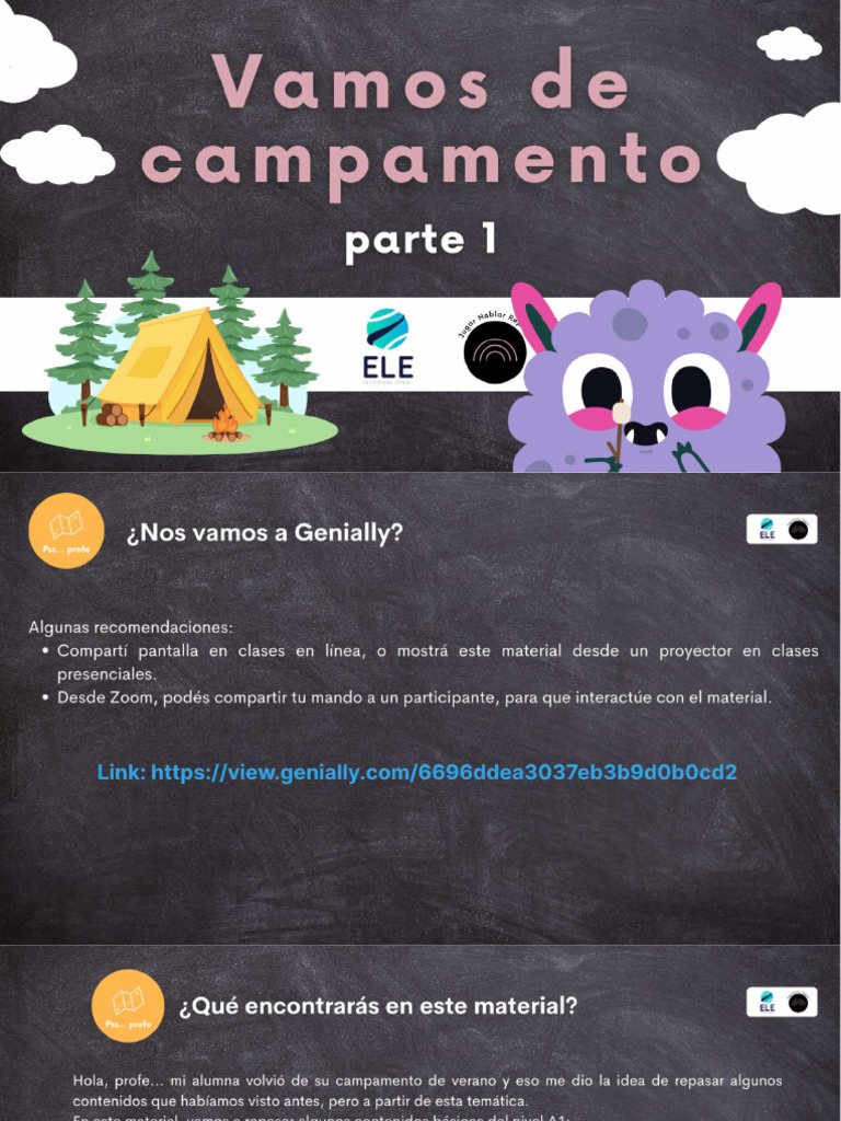 Vamos de Campamento Repaso A1 Ninos Parte 1 Osdmit | PDF
