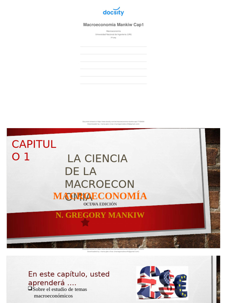 Introducción a la Macroeconomía Mankiw | PDF | Equilibrio económico ...