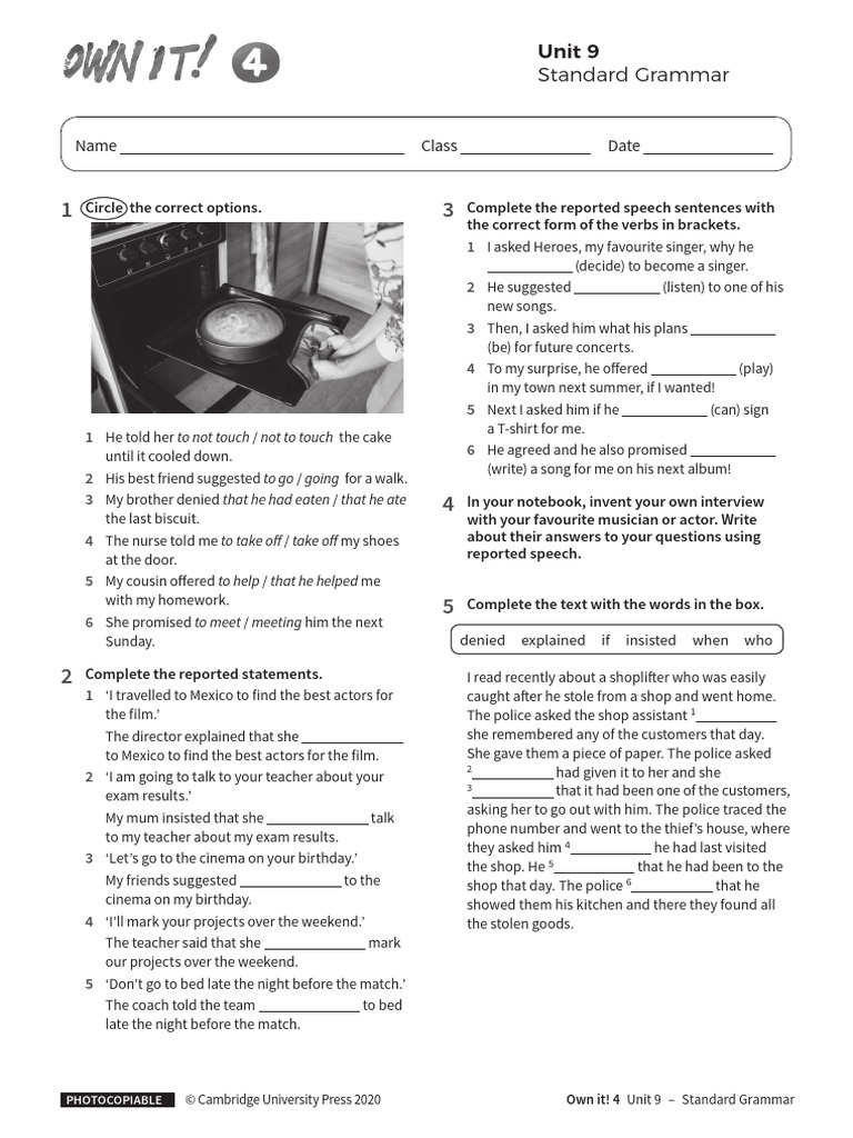 Standard Grammar Unit9 Without Answers | PDF | Language Mechanics | Syntax