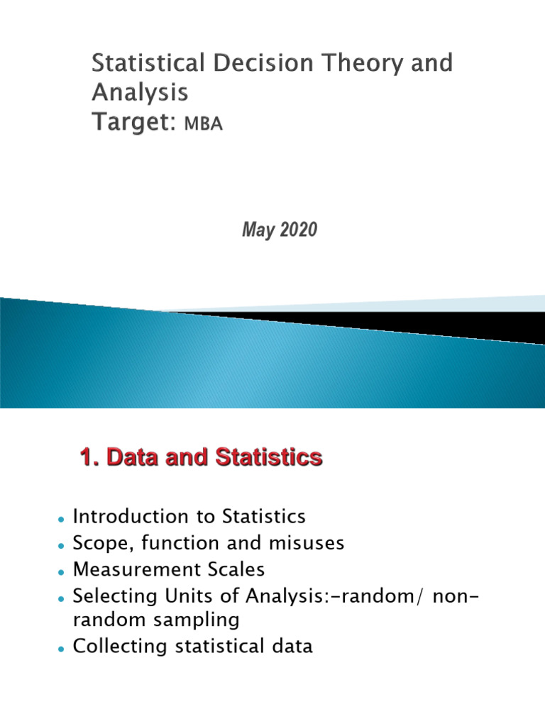 1 Data and Statistics | PDF | Statistics | Sampling (Statistics)
