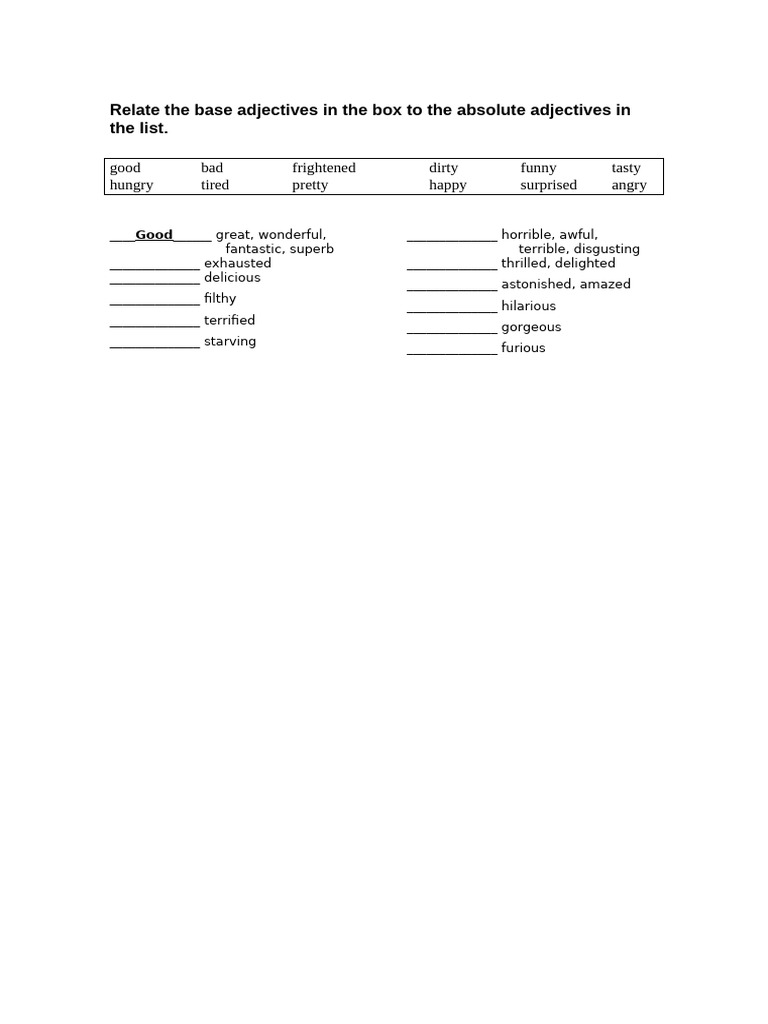 Absolute Adjectives | PDF