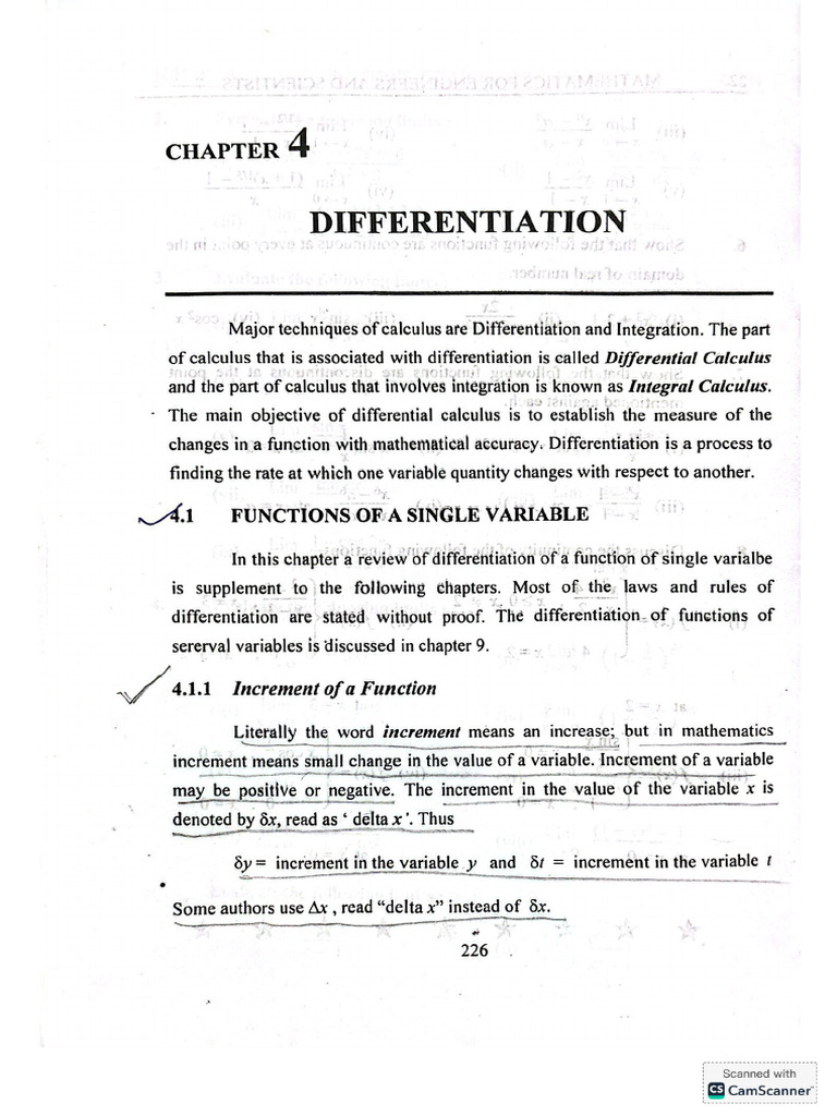 ch4 Differentiation | PDF