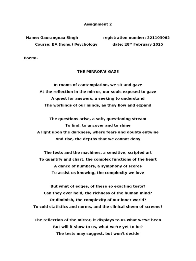 Exploring Human Mind Through Reflection | PDF