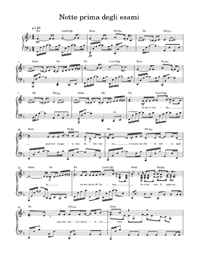 Antonello Venditti - Notte Prima Degli Esami | PDF