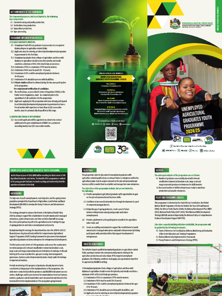 Unemployed Agricultural Graduates Youth Programme Brochure | PDF