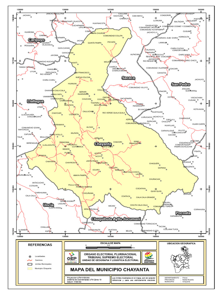 Mapa del Municipio Chayanta, Potosí | PDF