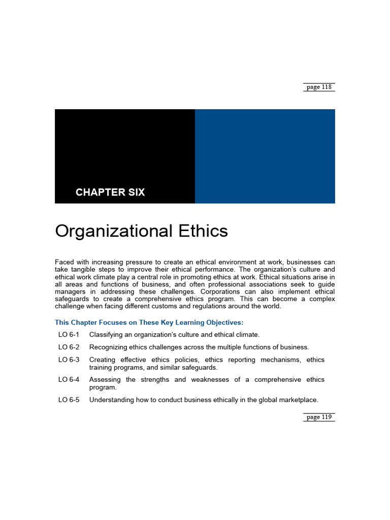 Organisational Ethics | PDF