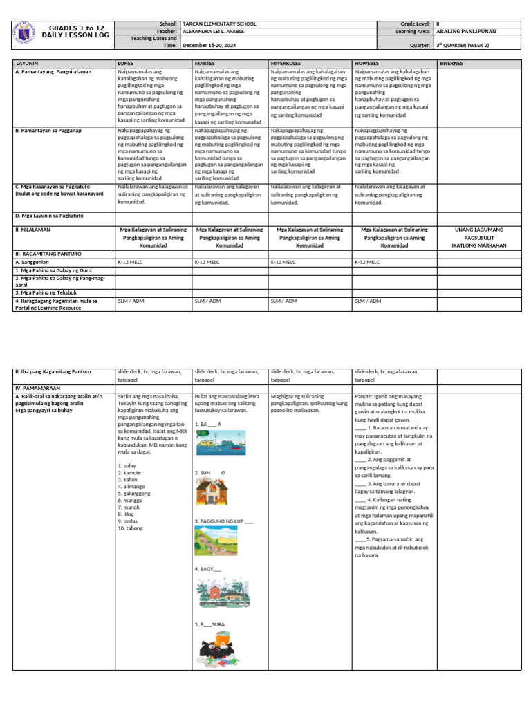 Q3 - Ap - DLL - Week 2 | PDF