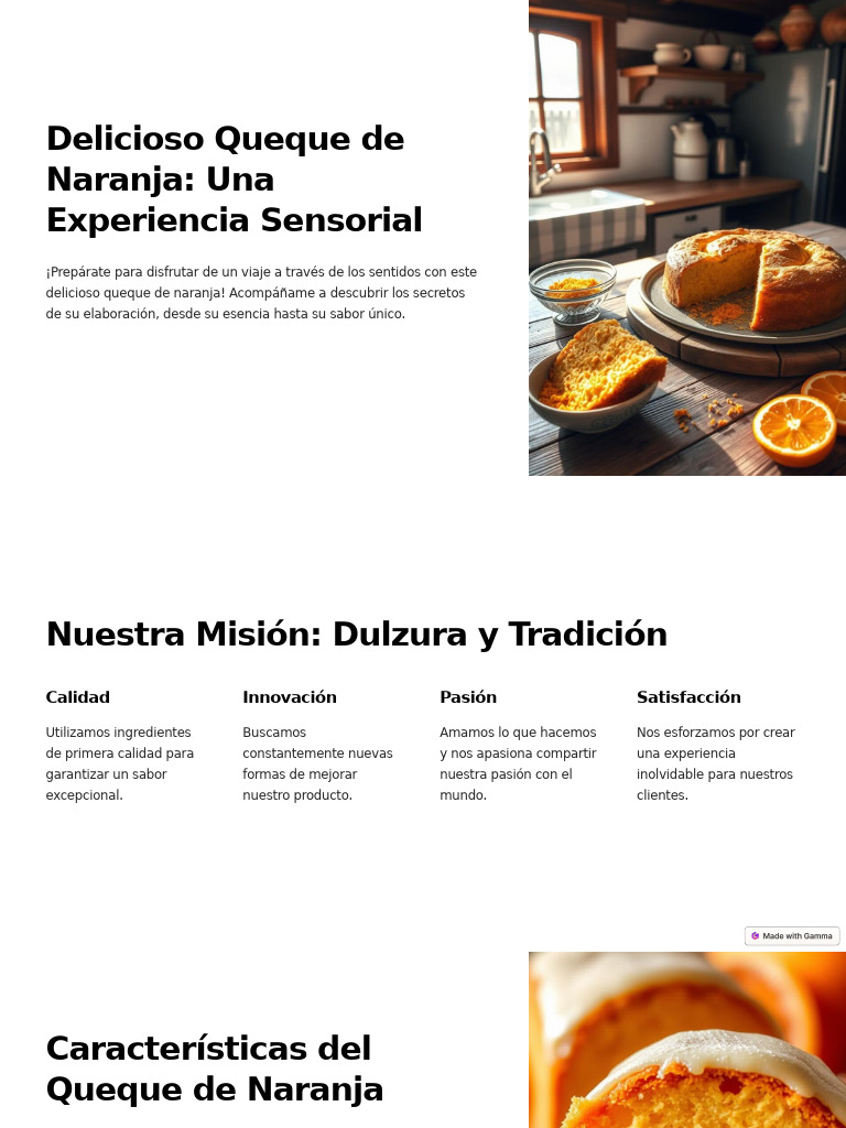 Delicioso Queque de Naranja Una Experiencia Sensorial | PDF | Pasteles | Cocina occidental