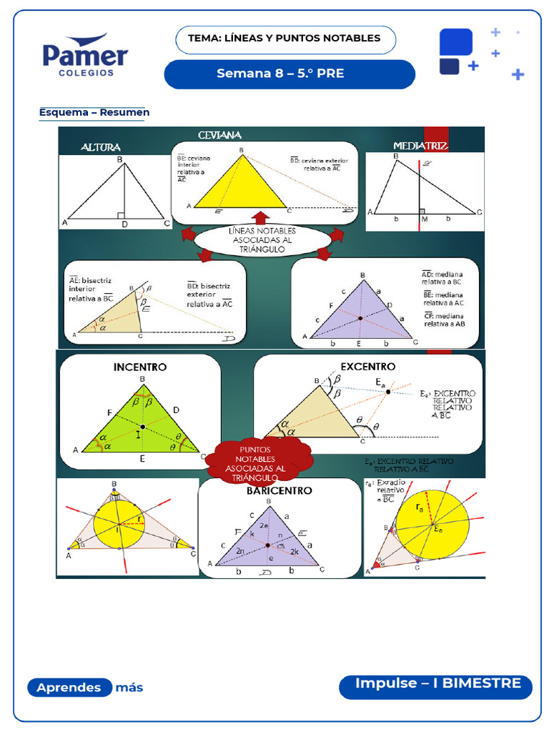 Separata S5 Sem8 Puntos Notables Ibim | PDF | Triángulo | Matemática Elemental