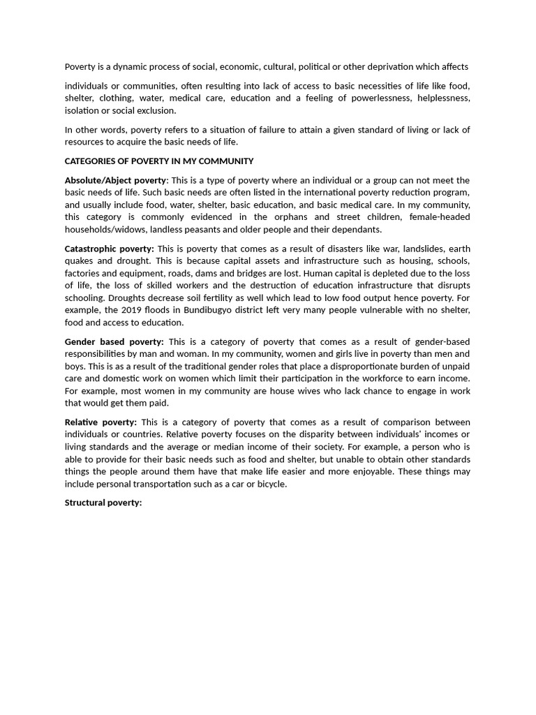 Understanding Community Poverty Types | PDF | Poverty | Poverty ...