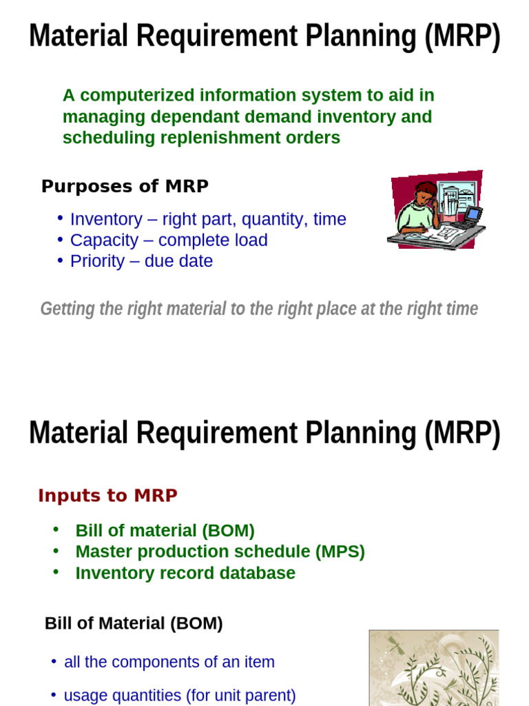 Material Requirement Planning Overview | PDF | Production And ...