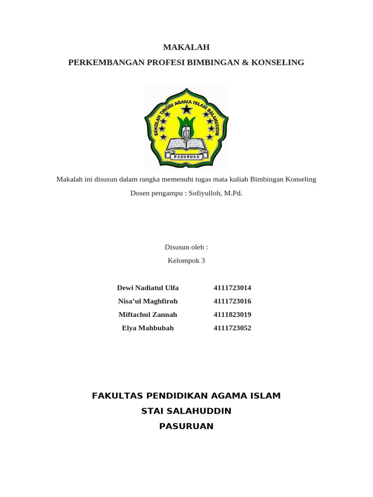 Perkembangan Profesi Bimbingan Konseling | PDF