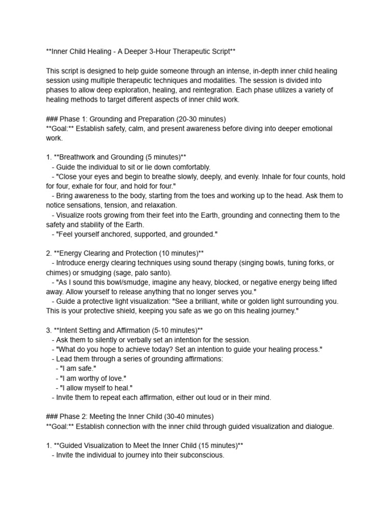 Inner Child Healing: 3-Hour Script | PDF | Emotions | Emotional Freedom ...