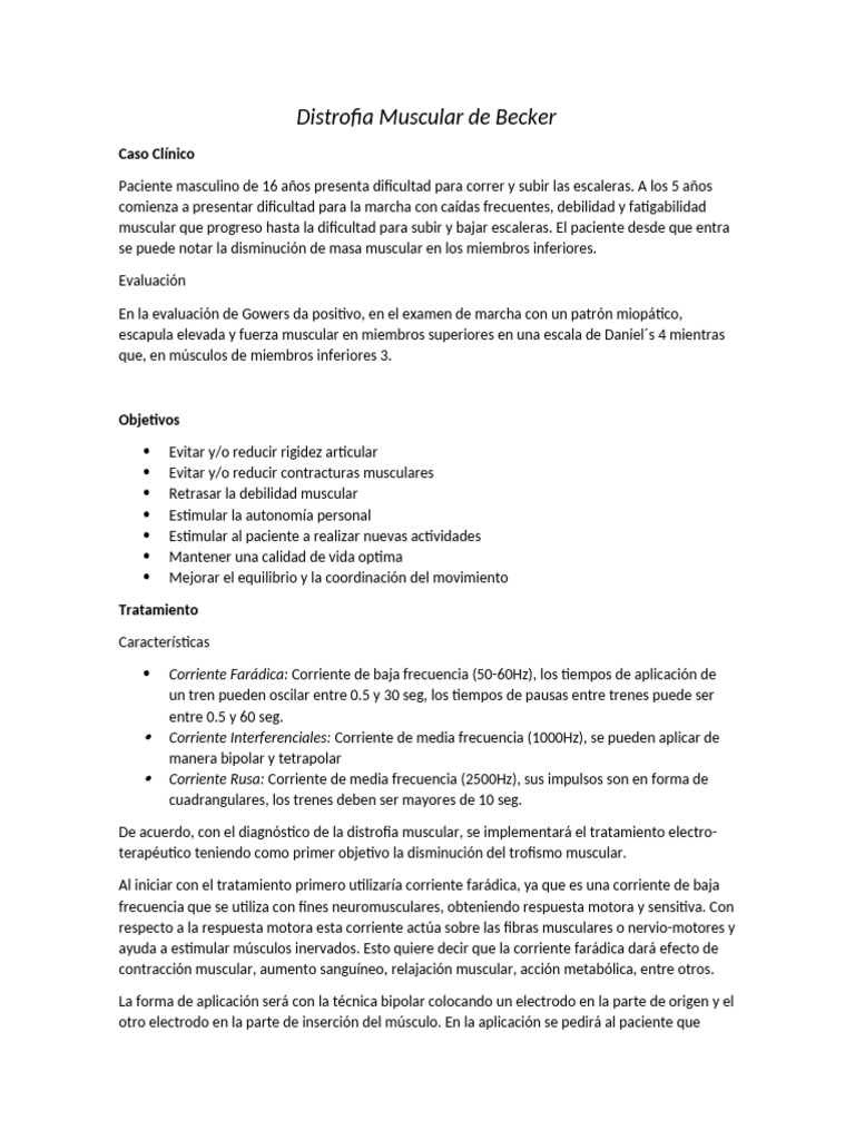 Distrofia Muscular de Becker | PDF | Músculo | Contracción muscular