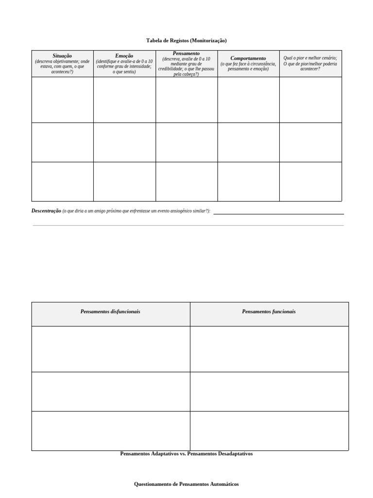 Tabela de Registos | PDF
