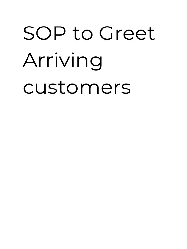 Customer Greeting Best Practices | PDF