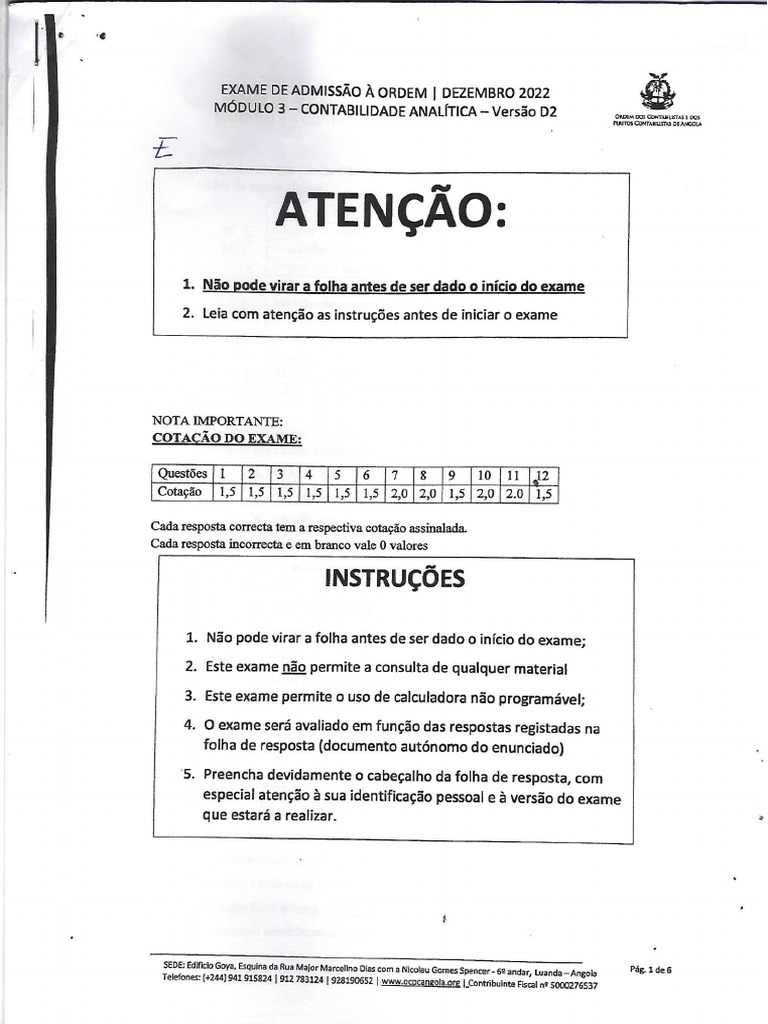 Exame Ocpca d2-1 | PDF