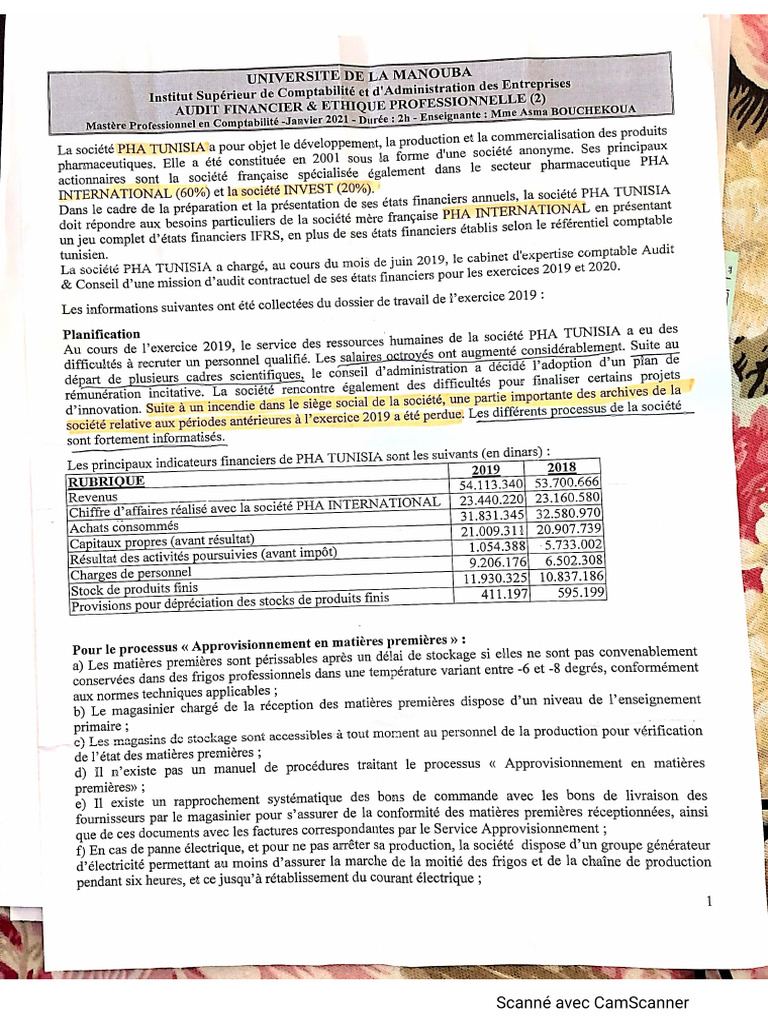 Examen Audit 2021 - Copie | PDF