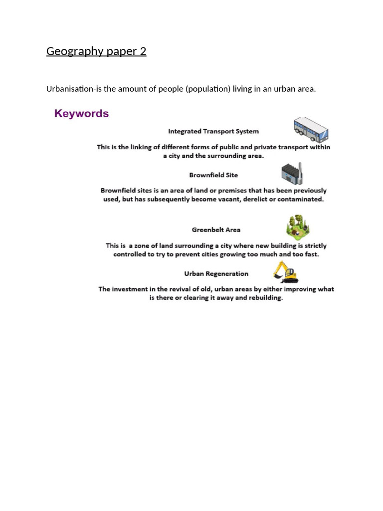 Geography Paper 2 Notes - Aqa Gcse | PDF
