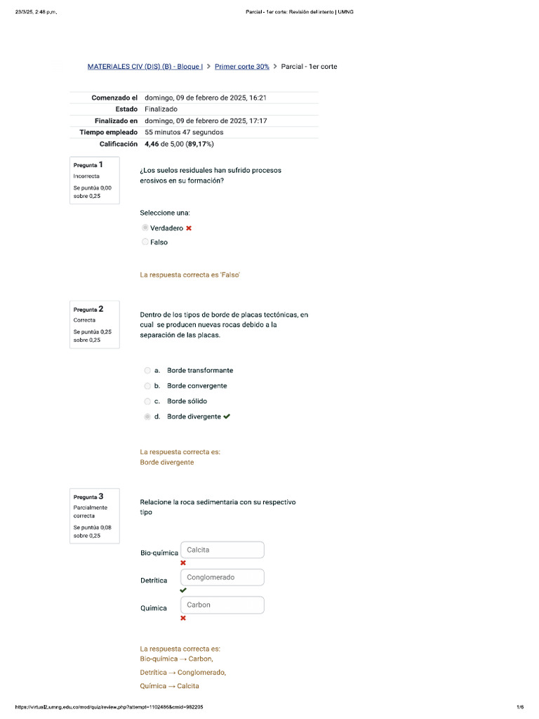 Parcial - 1er Corte - Revisión Del Intento - UMNG | PDF