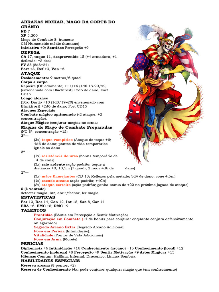 Abraxas Nickar: Mago da Corte do Crânio | PDF | Dragão