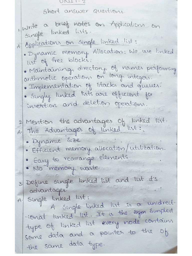 Ds Unit 2 (2marks) | PDF