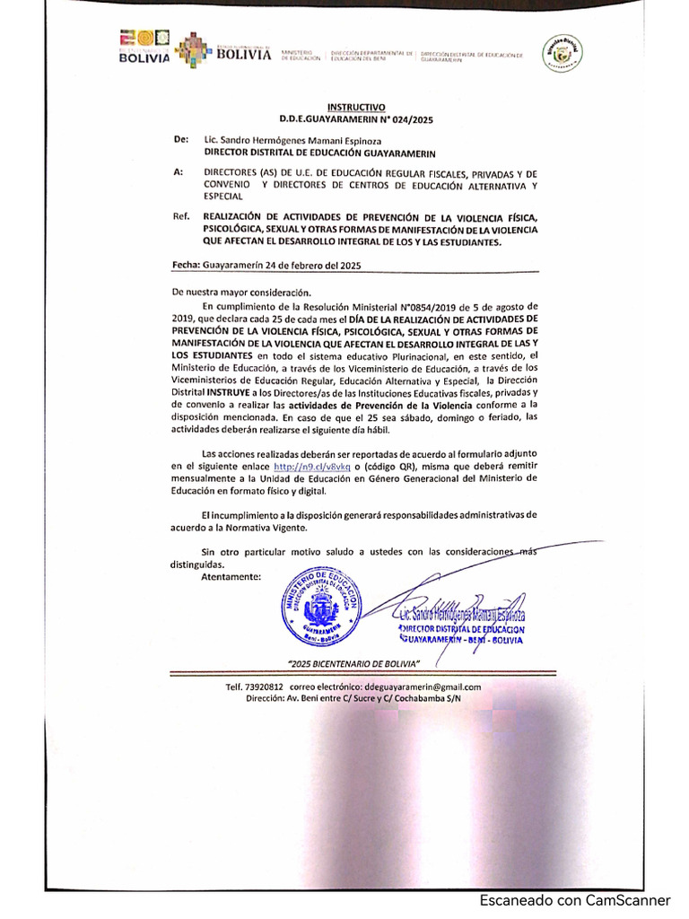 Instructivo N0 024 | PDF