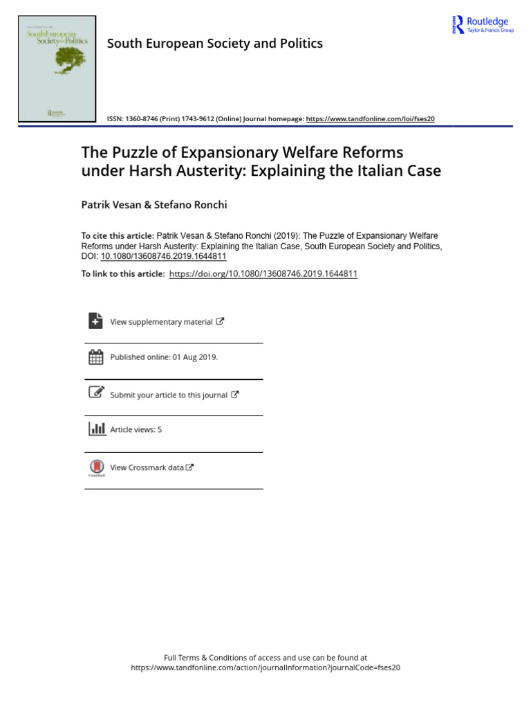 Italian Welfare Reforms Amid Austerity | PDF | Austerity | Matteo Renzi