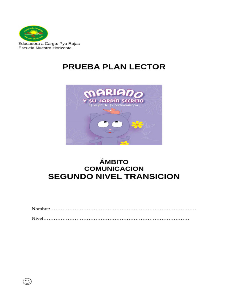 Prueba Plan Lector: Ámbito Comunicacion | PDF