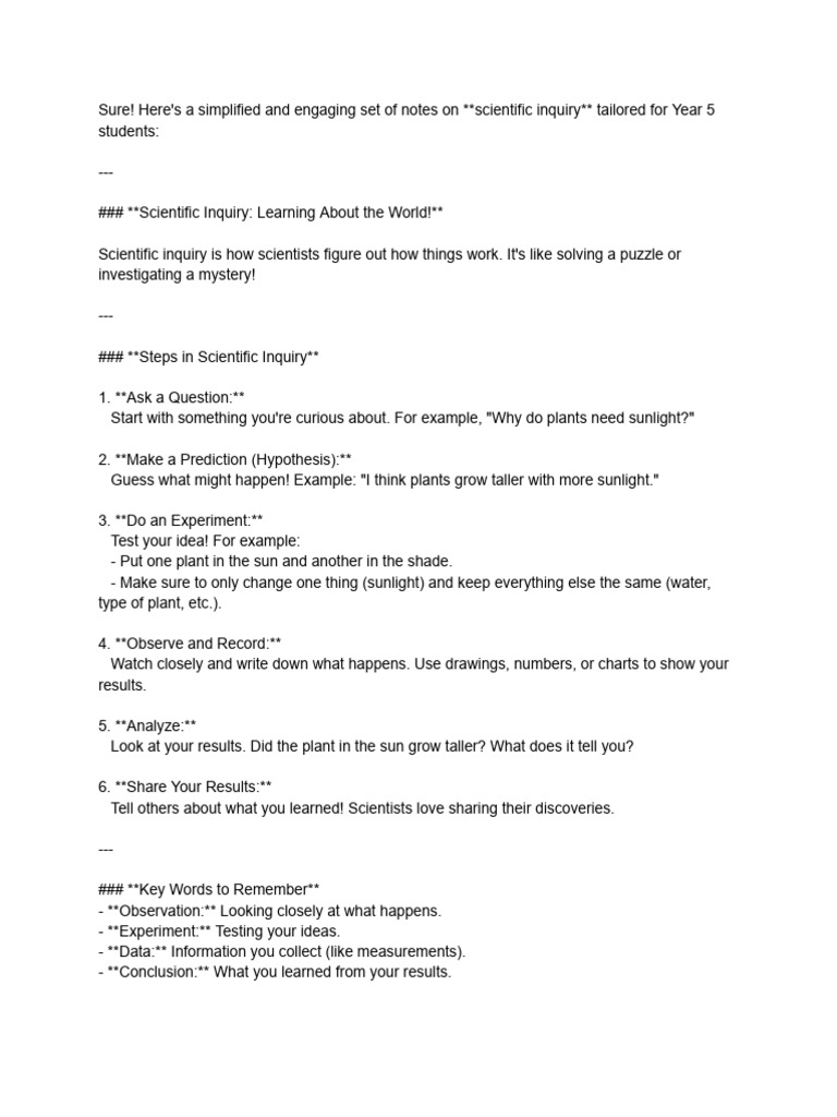 Science Inquiry | PDF