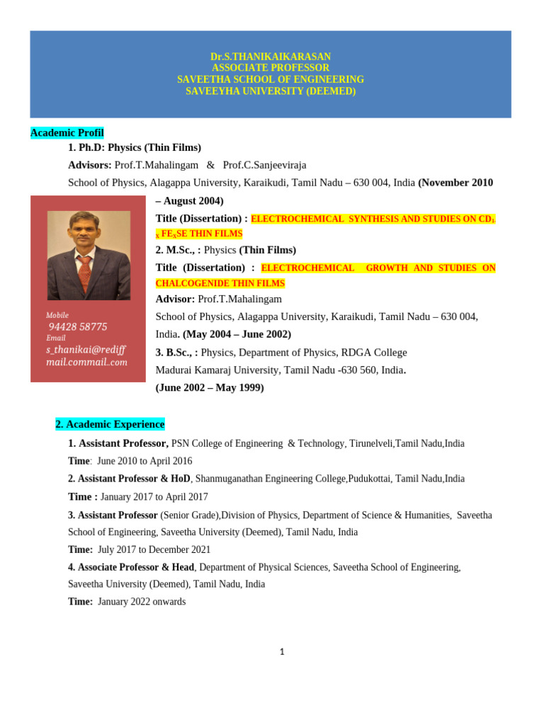 Curriculum Vitae Updated | PDF | Nanocomposite | Zinc Oxide