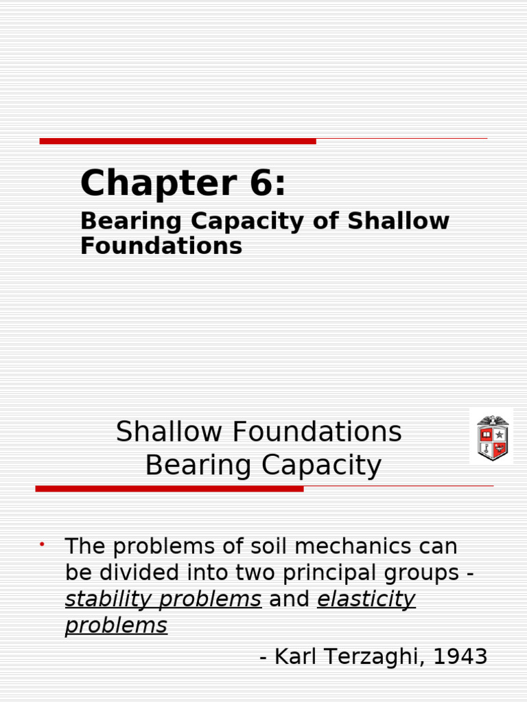 Chapter 6 Bearing Capacity | PDF | Geotechnical Engineering | Soil ...