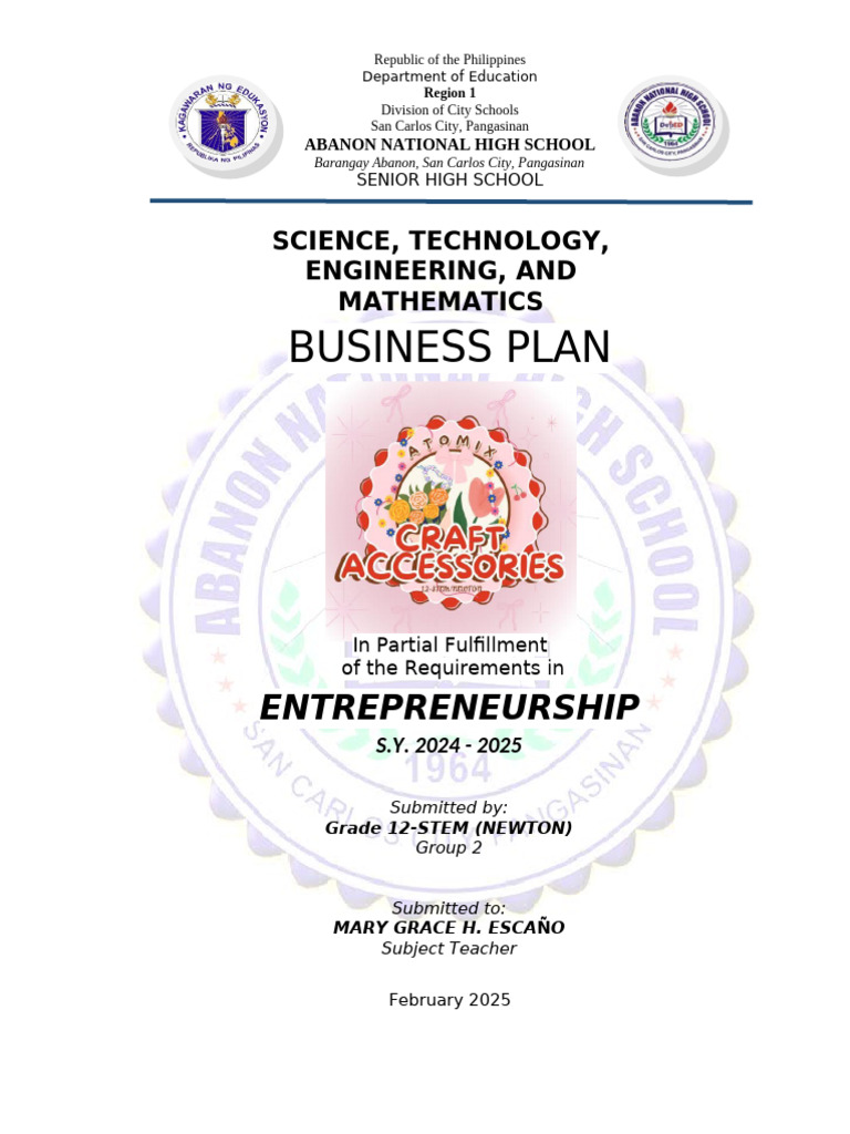 ENTREP-BUSINESS-PLAN-BODY-BUSINESS-TITLE | PDF | Flower Bouquet | Pricing