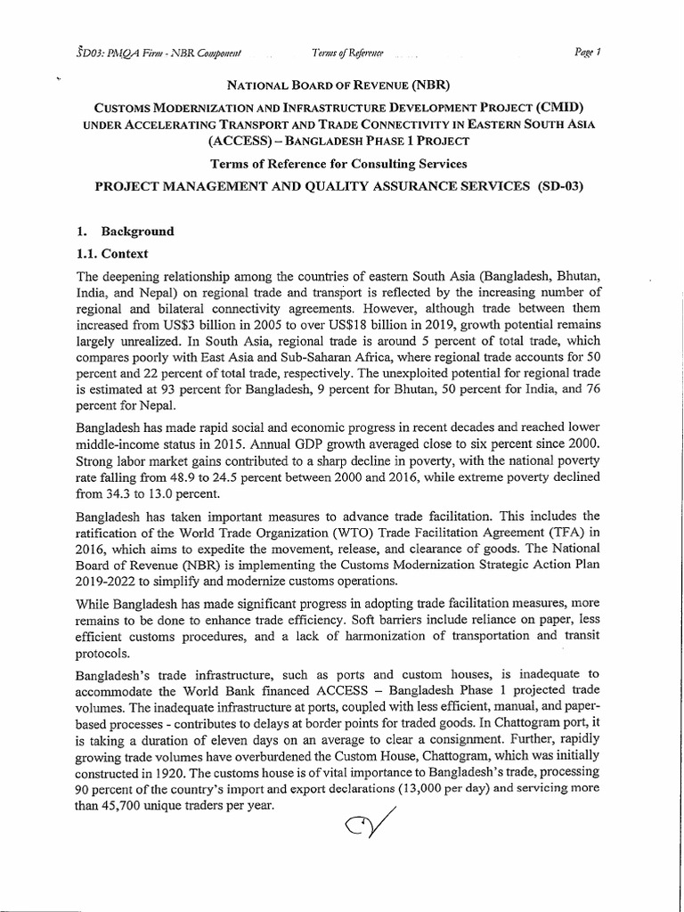 Final ToR of PMQA With Signature | PDF