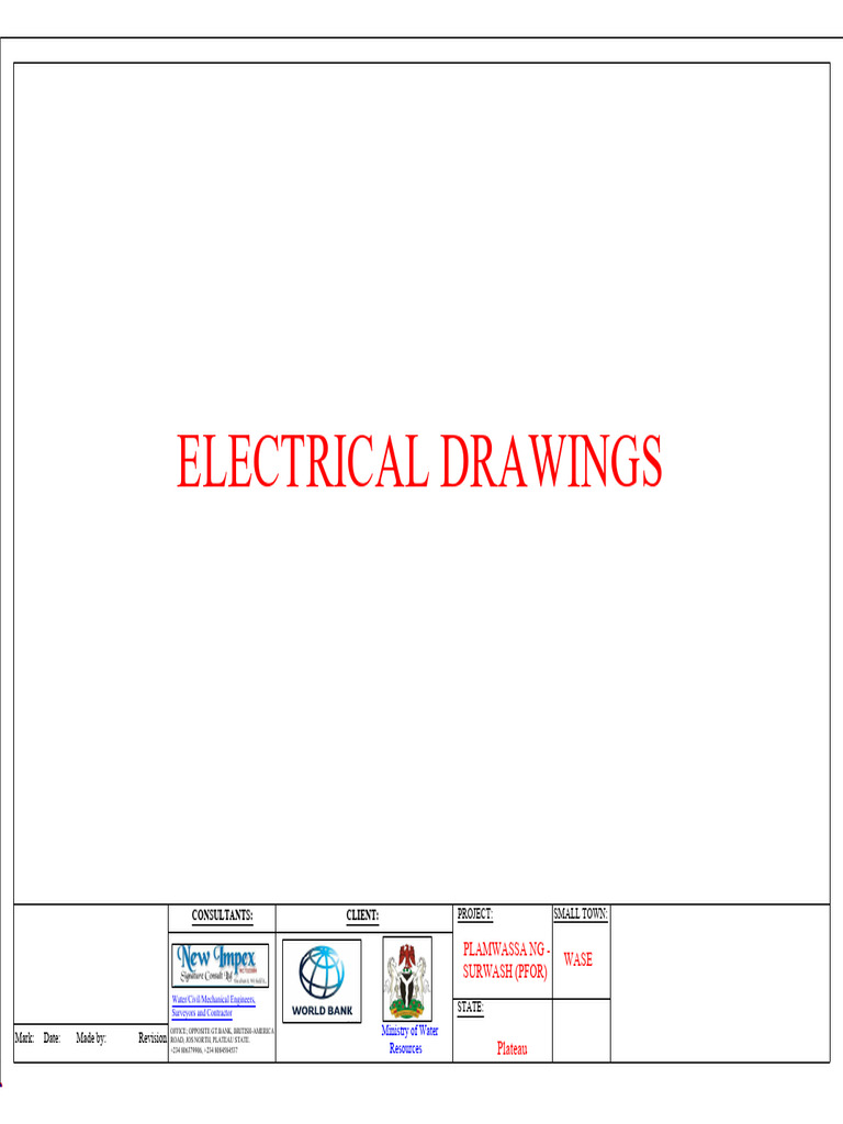 Electrical Drawings for Water Project | PDF