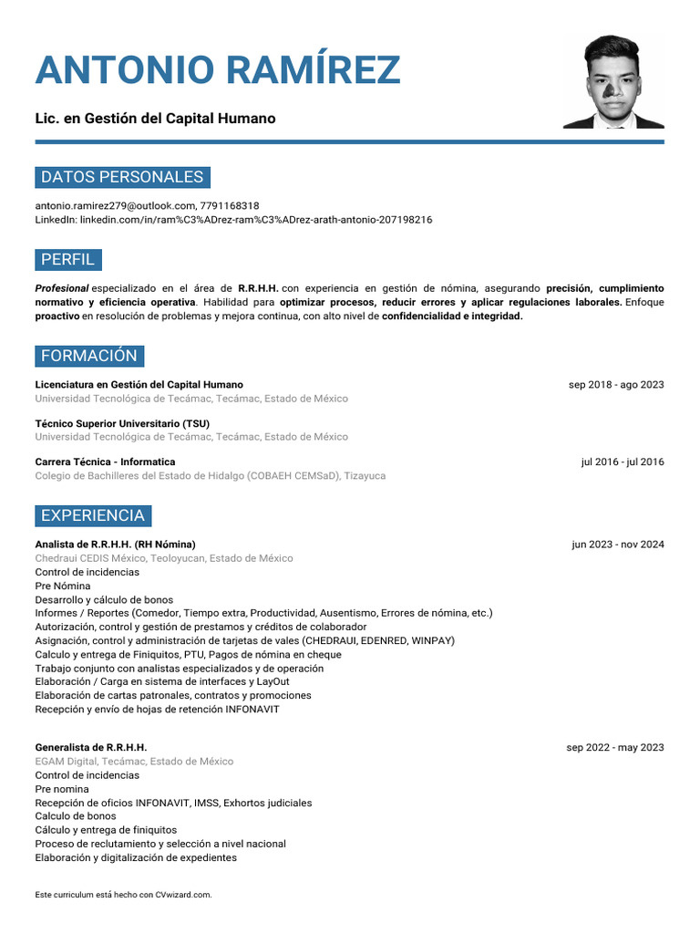 CV Antonio Ramírez | PDF